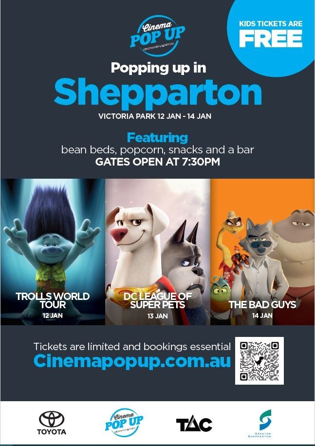 Pop Up Cinema at Victoria Park Lake | Shepparton & Goulburn Valley